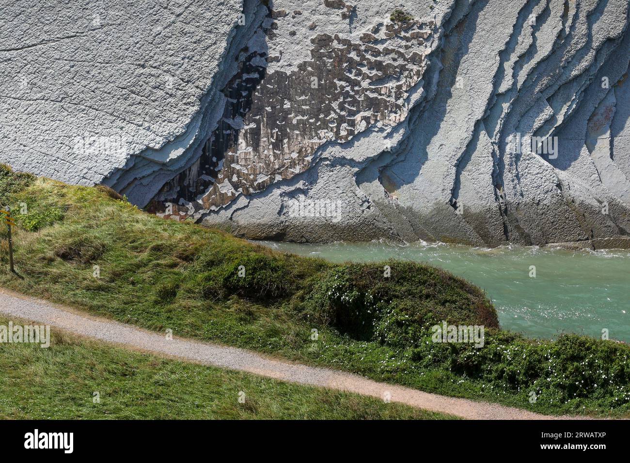 Beautiful and colorful Flysch formations of the Unesco Global Geopark ...