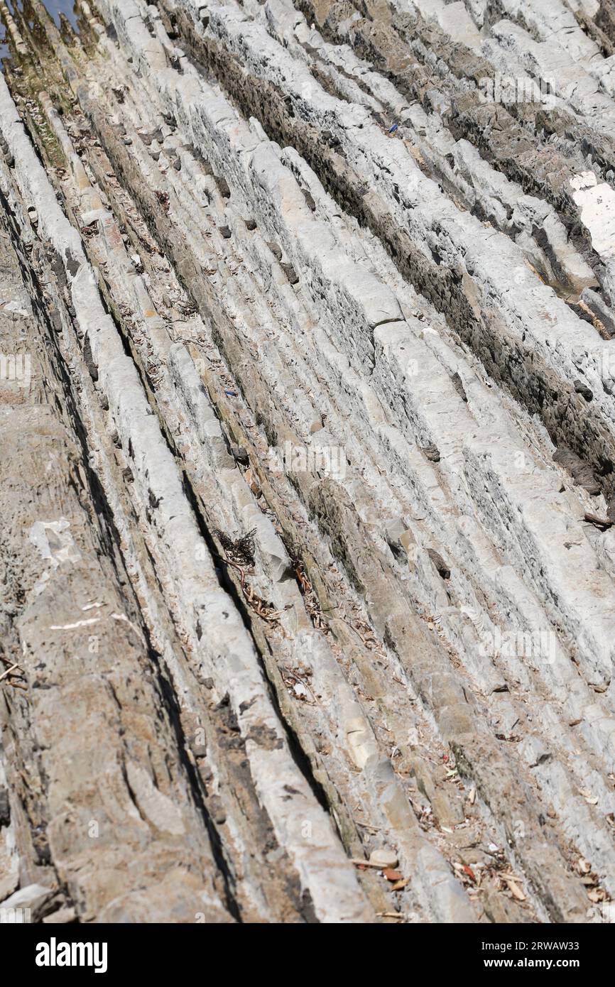 Beautiful and colorful Flysch formations of the Unesco Global Geopark ...