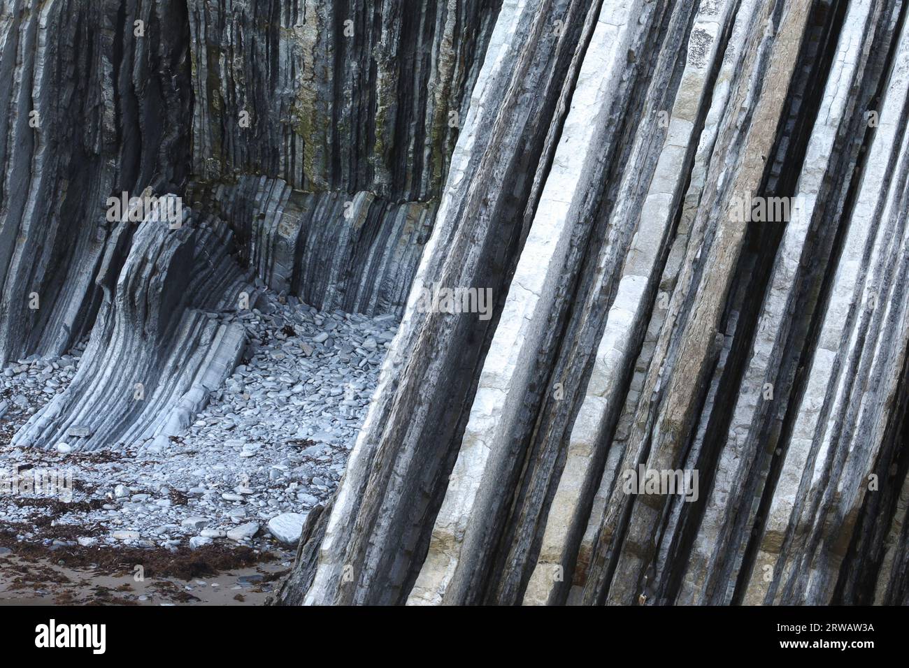 Beautiful and colorful Flysch formations of the Unesco Global Geopark ...