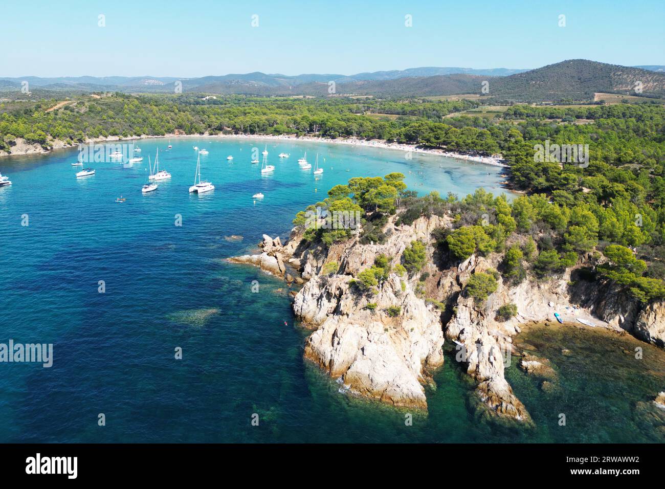 Panoramic Aerial Photo of Plage de l'Estagnol in the Var department ...