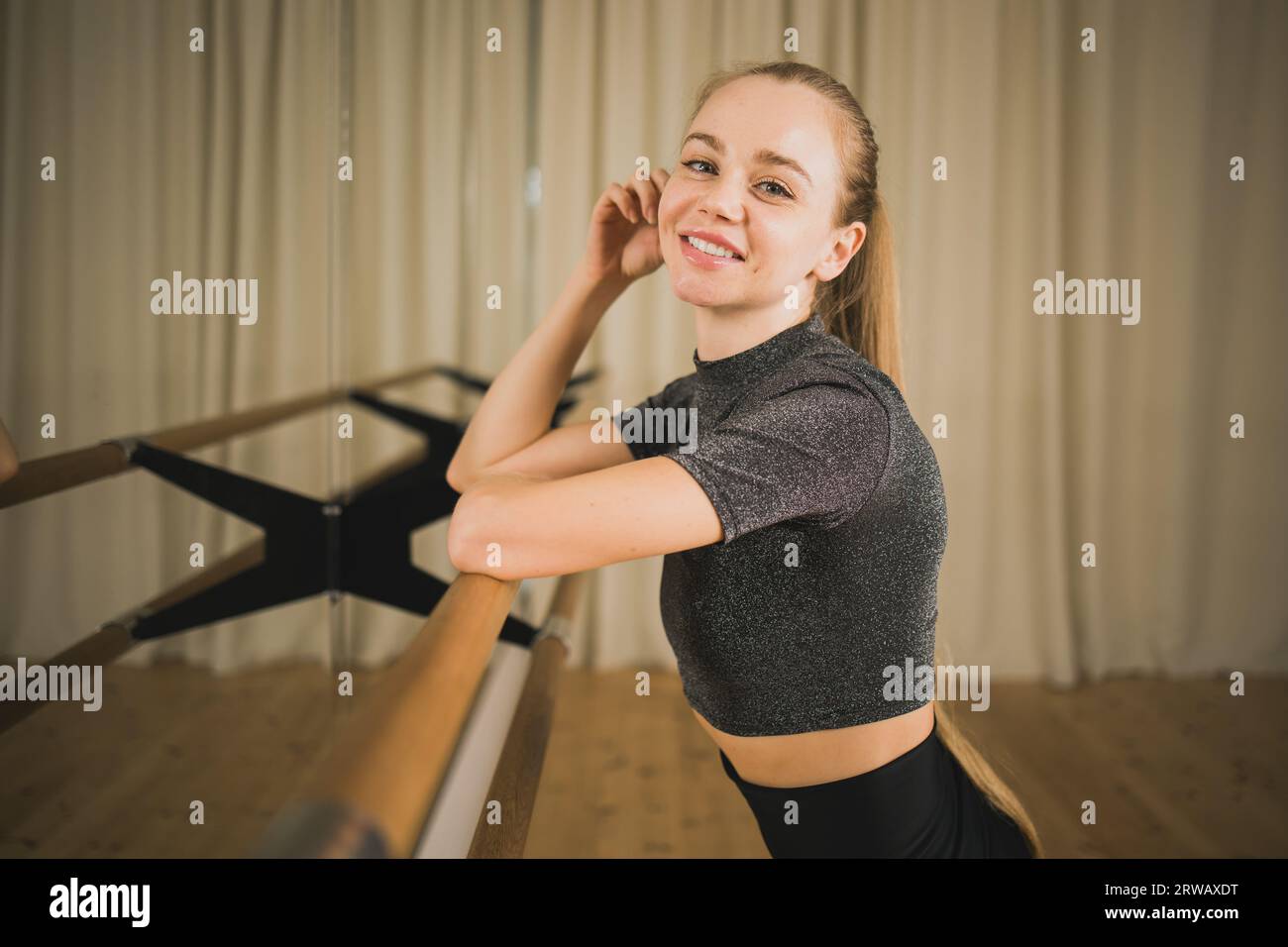 Active young woman portrait female ballet or contemporary dance teacher ...