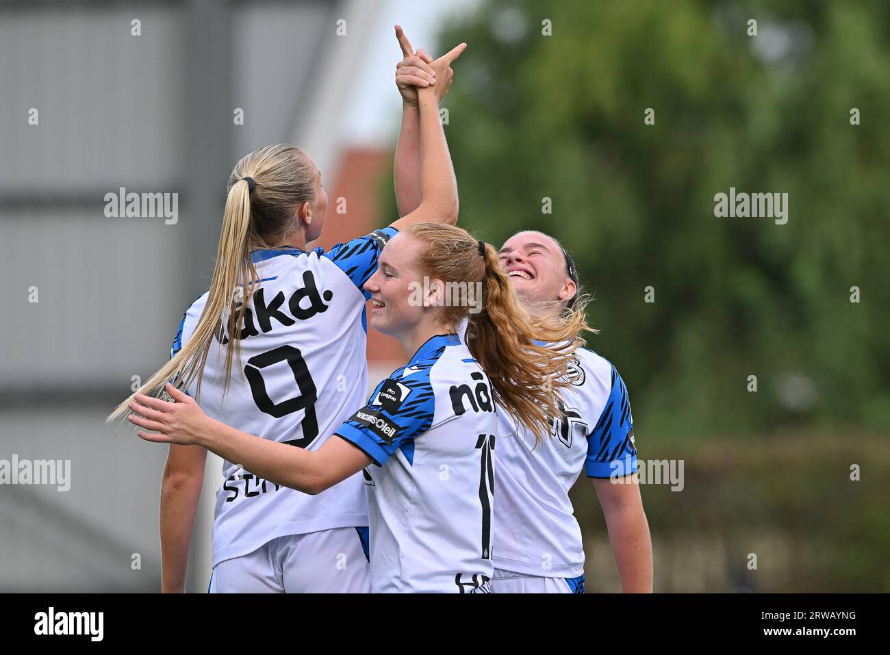 Roeselare, Belgium. 16th Sep, 2023. players of Club YLA celebrating ...