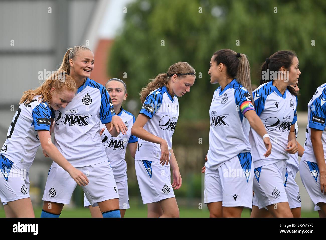 Roeselare, Belgium. 16th Sep, 2023. players of Club YLA celebrating ...