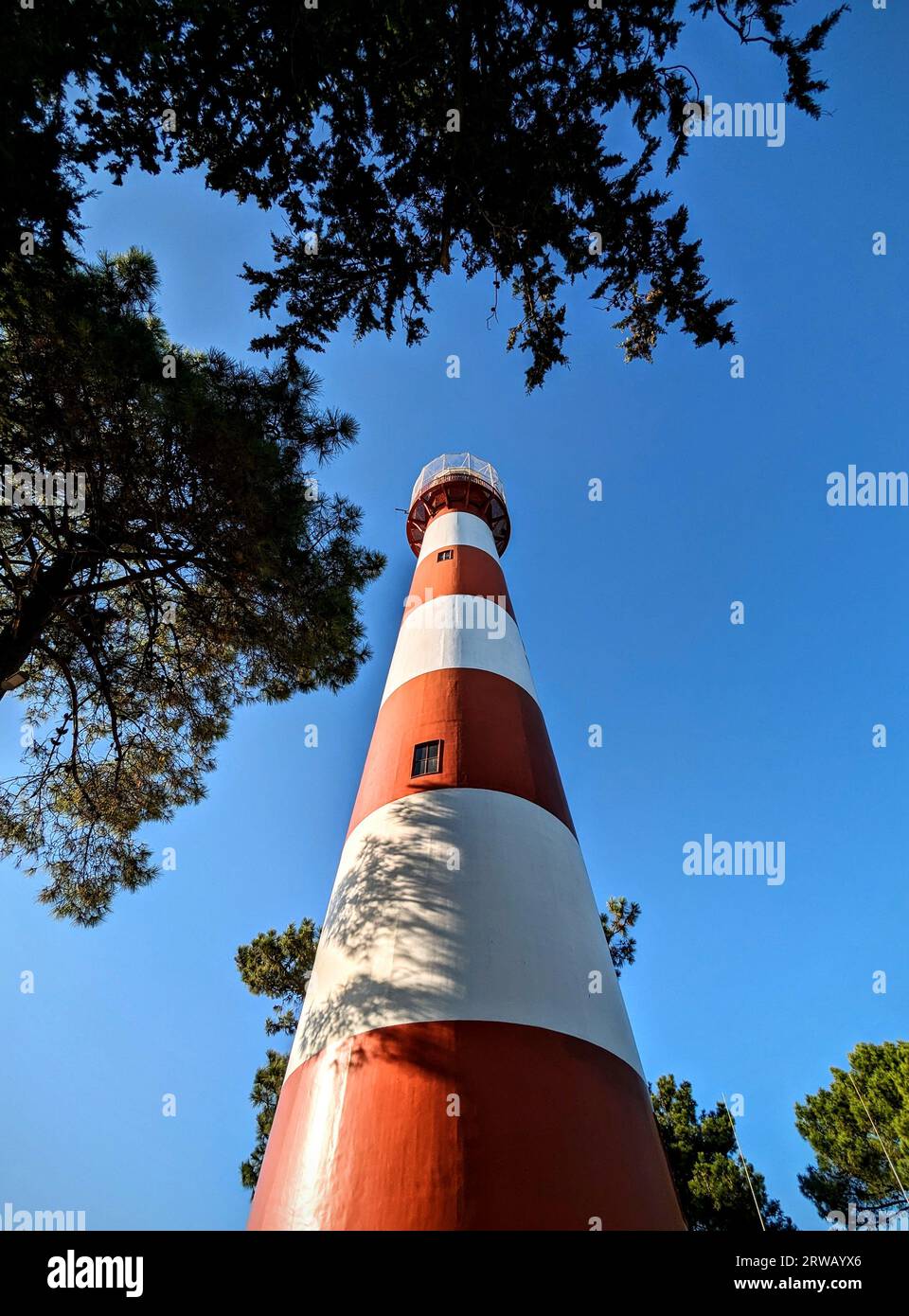 red-white Lighthouse in the city of Poti, Georgia Stock Photo - Alamy