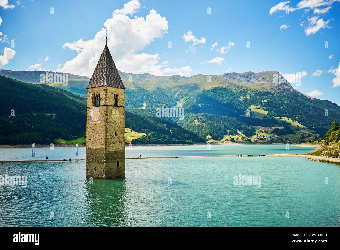 Lake Resia, Italy Stock Photo - Alamy