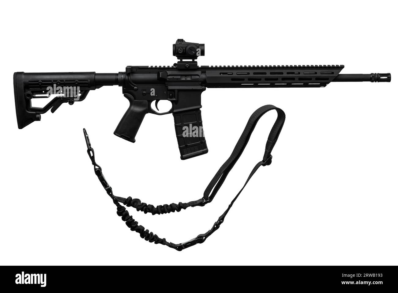 Modern automatic rifle isolated on white background. Weapons for police ...