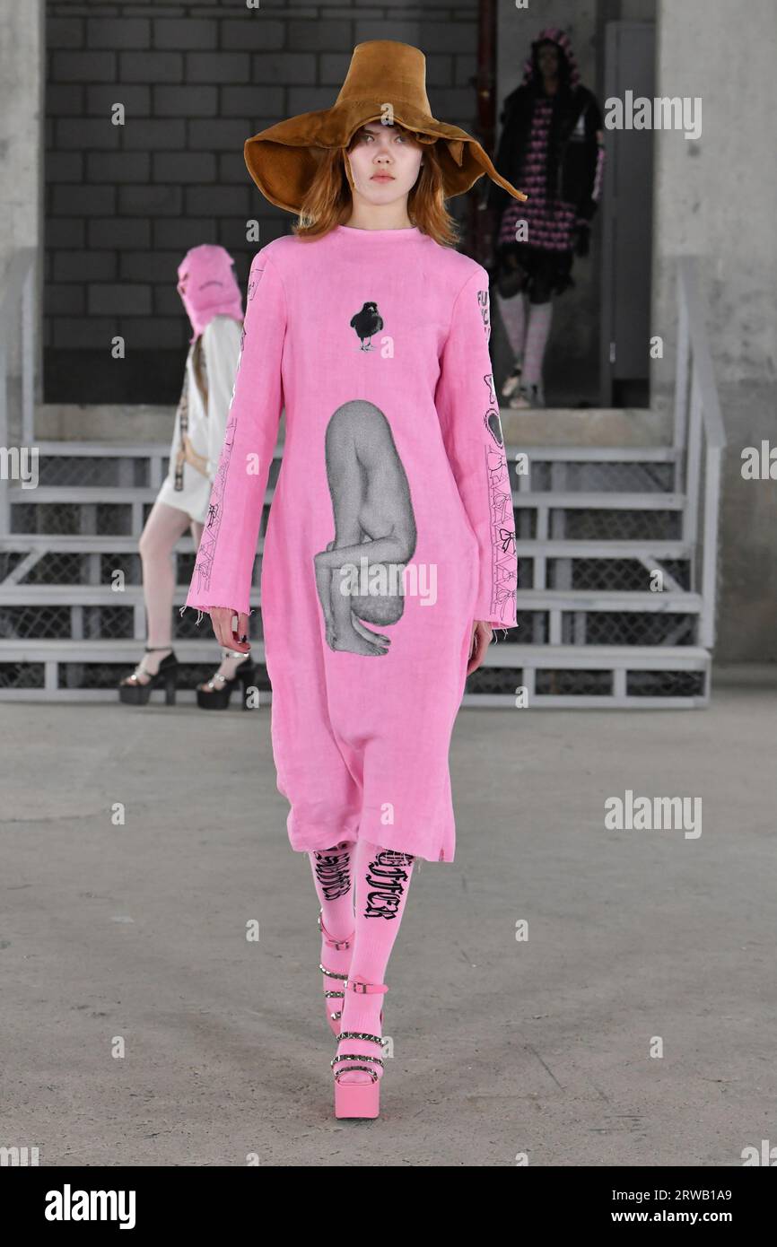 A model walks on the runway at the Ashley Williams fashion show during ...