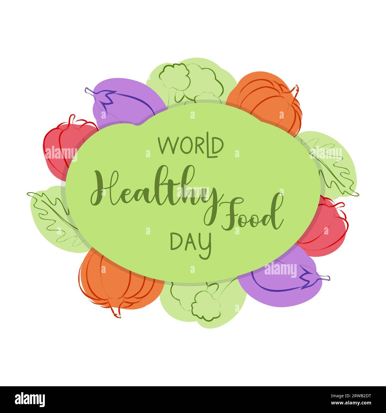 World healthy food day , doodle vegetables. Vector illustration Stock ...