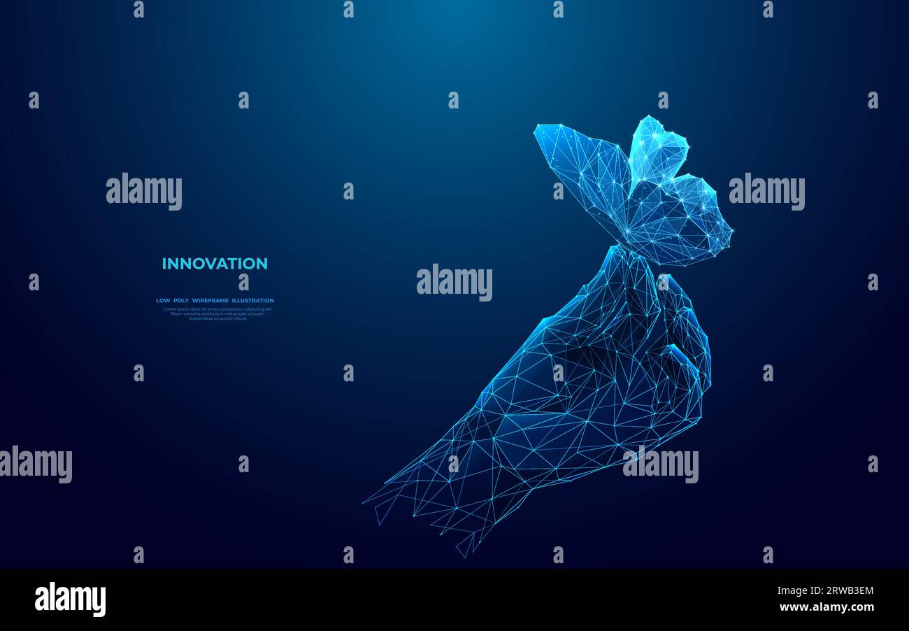 Abstract human hand-holding digital blue butterfly Stock Vector Image ...