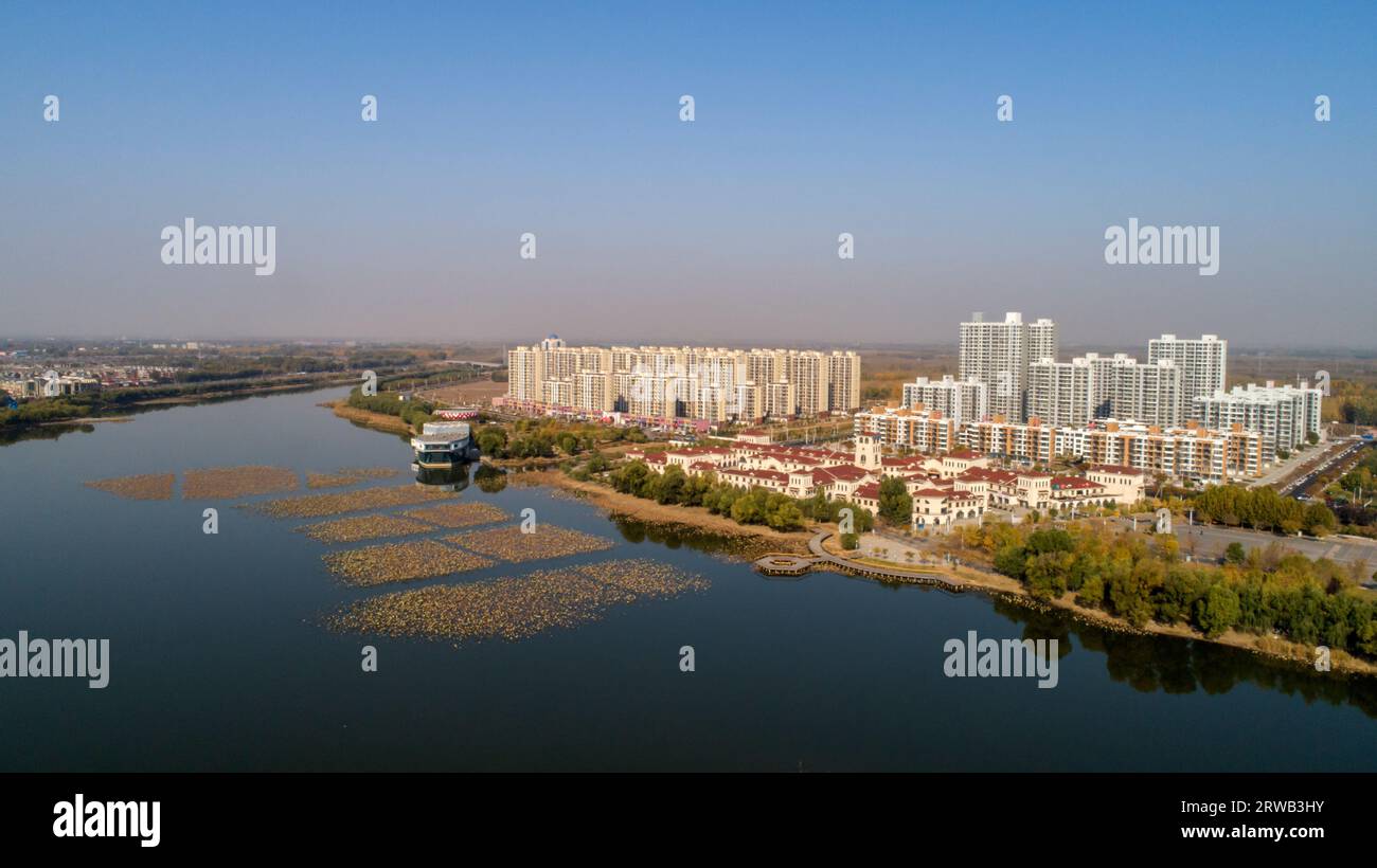 architectural landscape of small cities in North China Stock Photo - Alamy