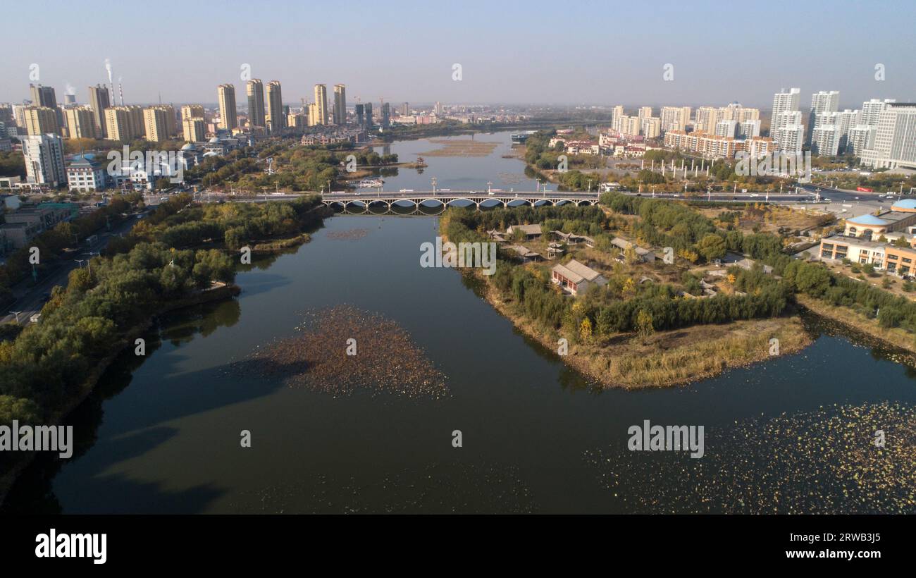architectural landscape of small cities in North China Stock Photo - Alamy