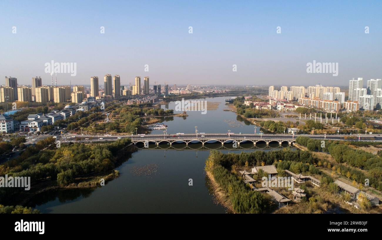 architectural landscape of small cities in North China Stock Photo - Alamy