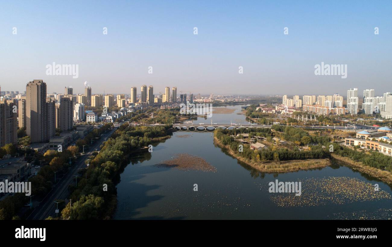 architectural landscape of small cities in North China Stock Photo - Alamy