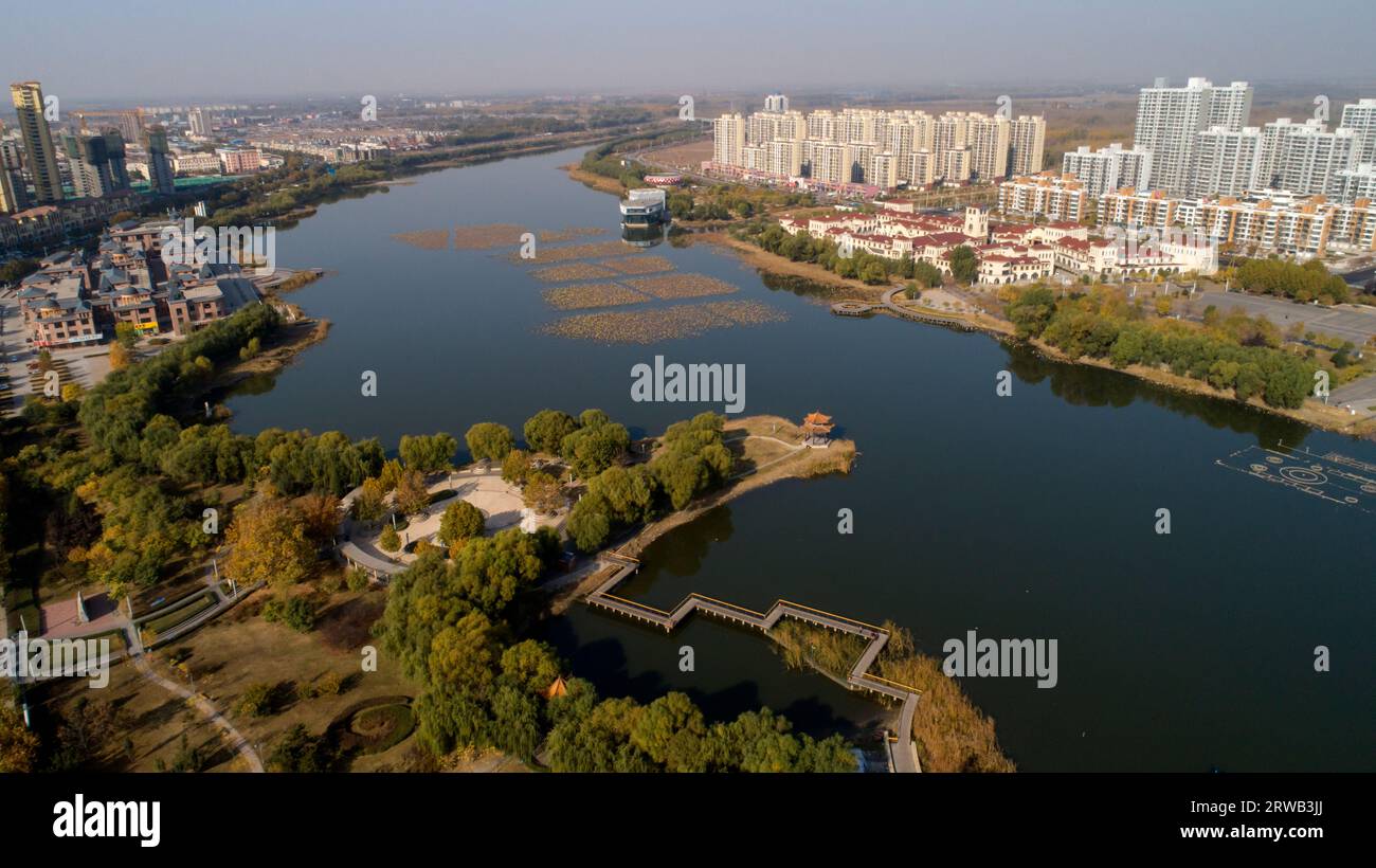 architectural landscape of small cities in North China Stock Photo - Alamy