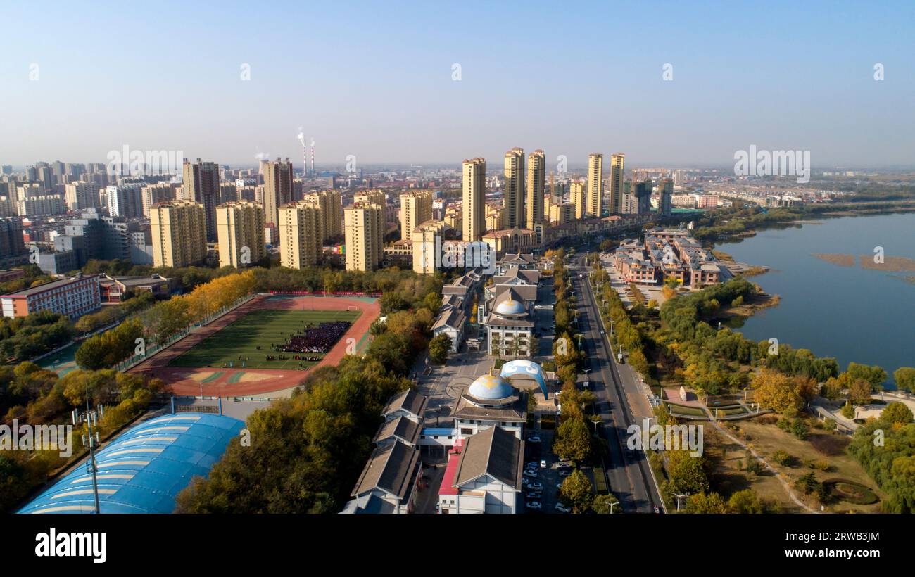 architectural landscape of small cities in North China Stock Photo - Alamy