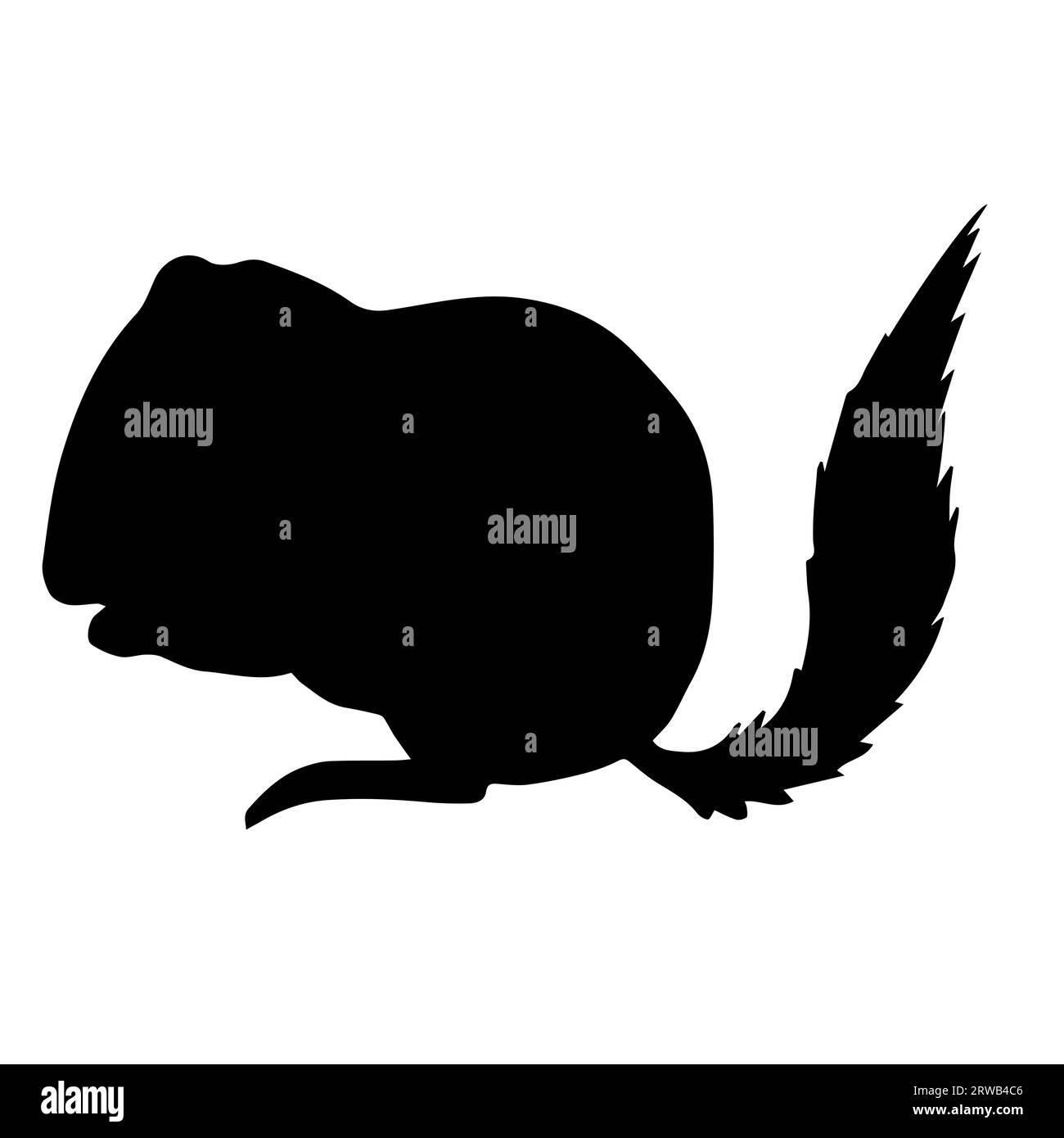 Vector hand drawn chipmunk silhouette isolated on white background ...