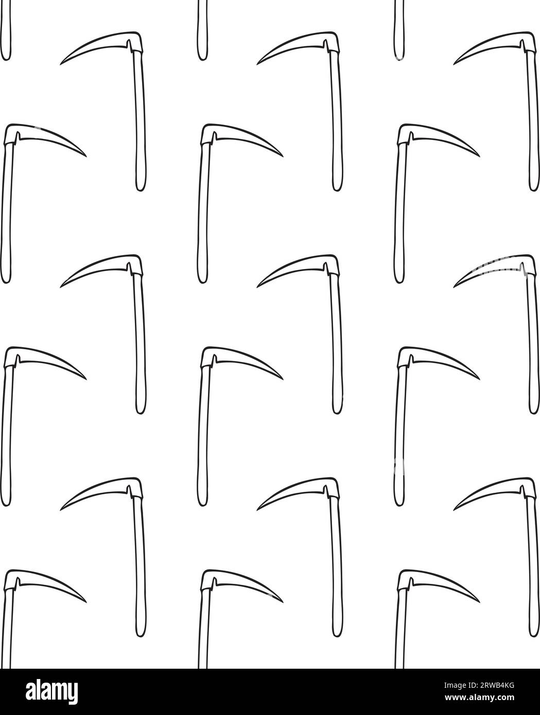 Vector seamless pattern of hand drawn doodle sketch outline Scythe ...