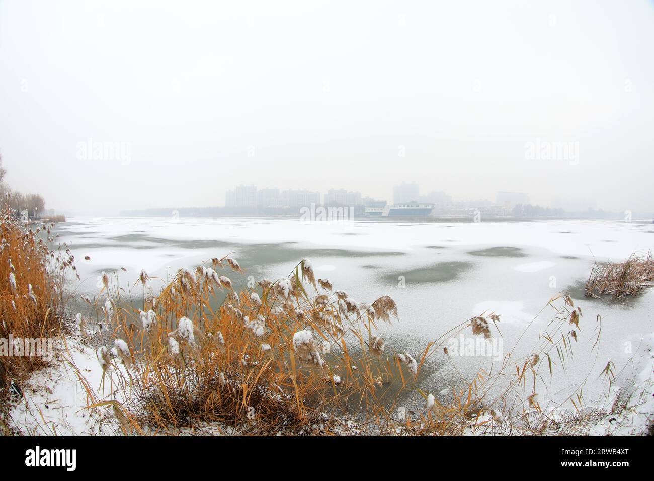 Natural scenery of rivers in winter, North China Stock Photo - Alamy