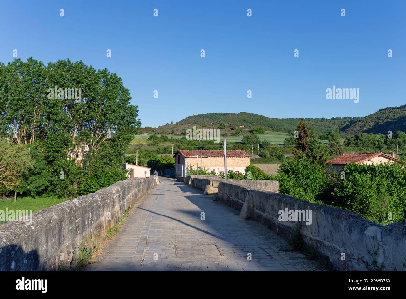 Europe, Spain, Basque Country, Arminon, The Ancient Bridge taking the ...