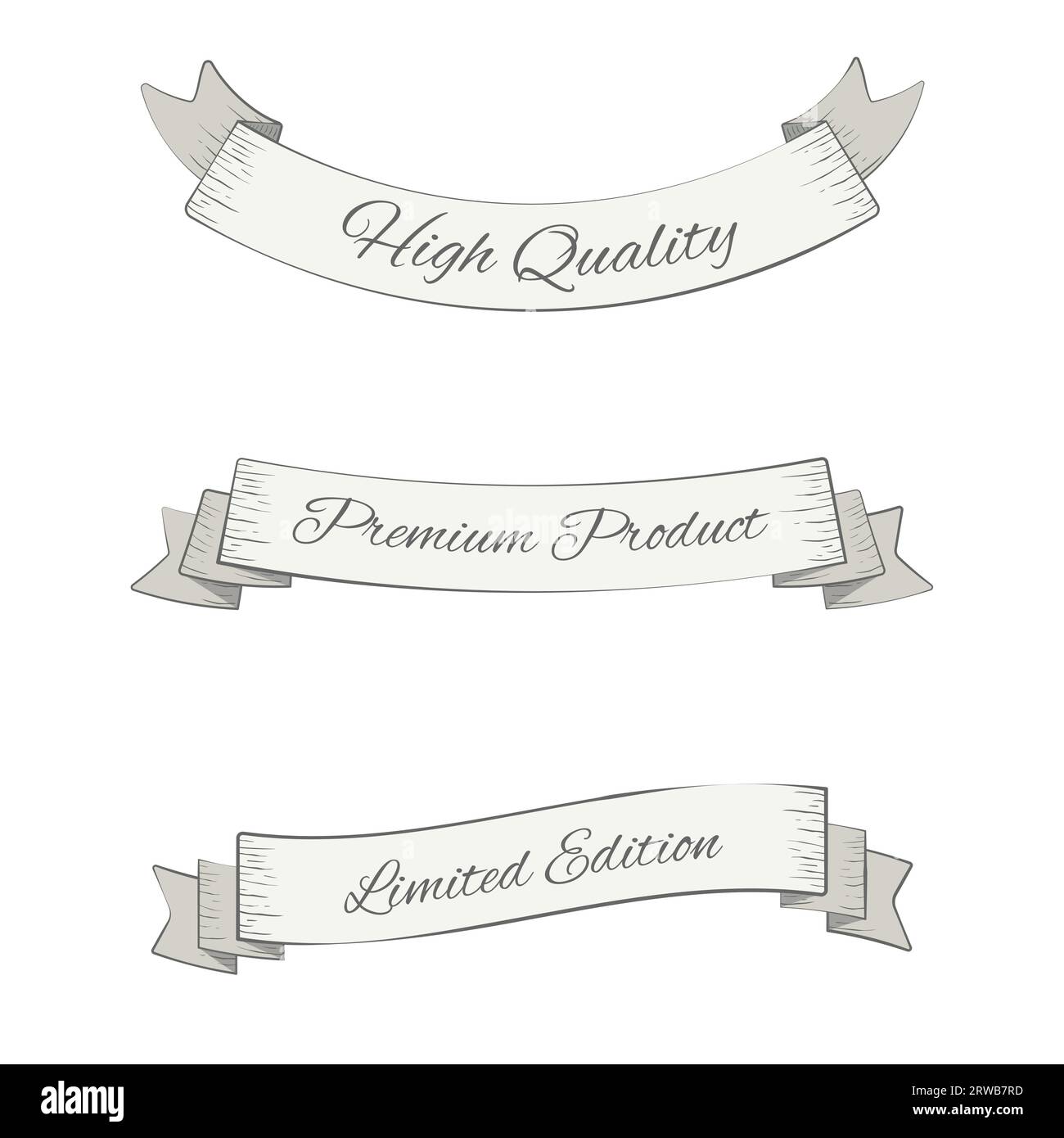 Vintage classic grey ribbons Stock Vector Image & Art - Alamy