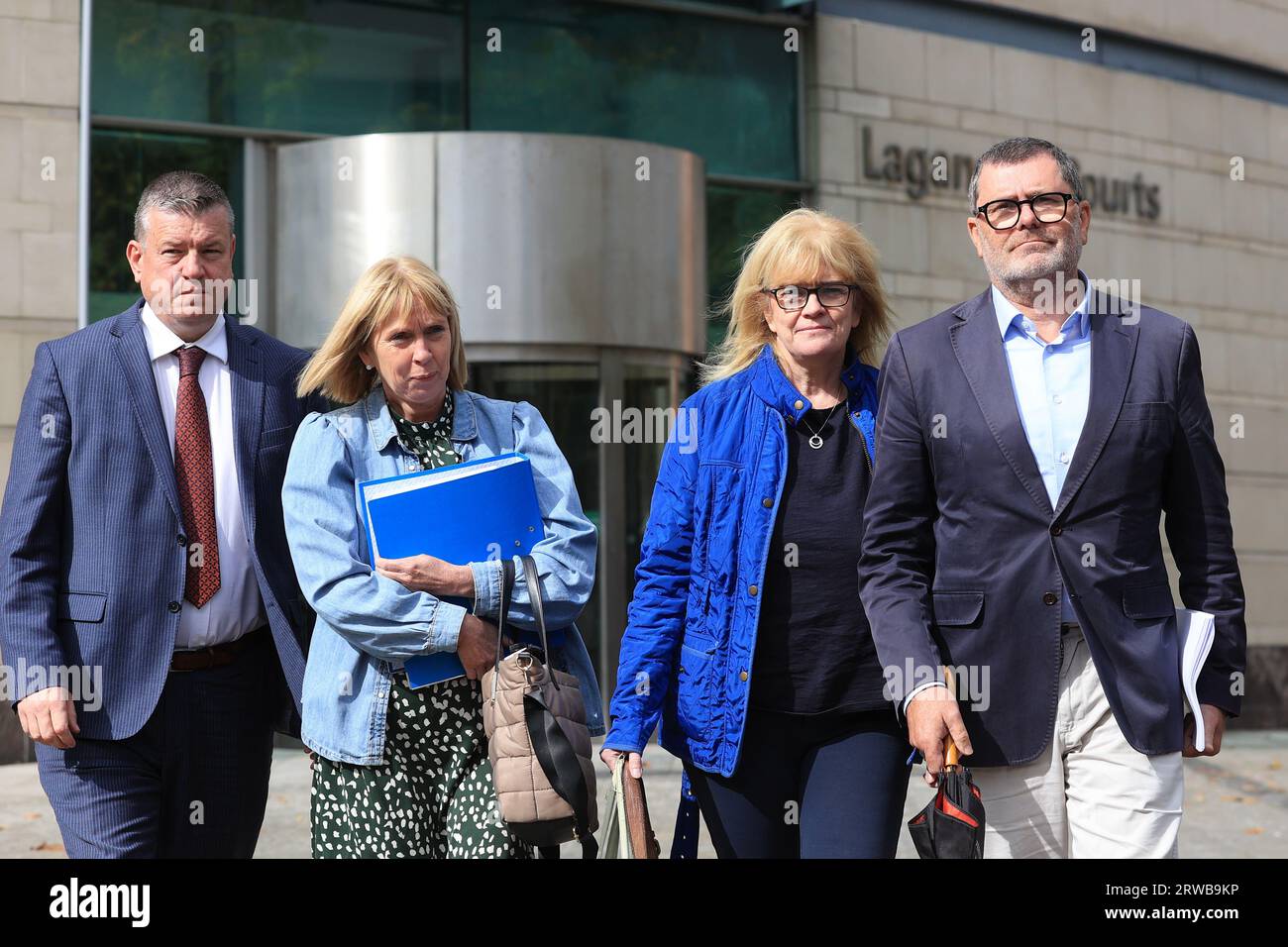 (left to right) Solicitor Niall Murphy, with clients Caoimhe Hanna and ...