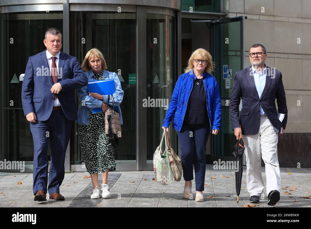 (left to right) Solicitor Niall Murphy, with clients Caoimhe Hanna and ...