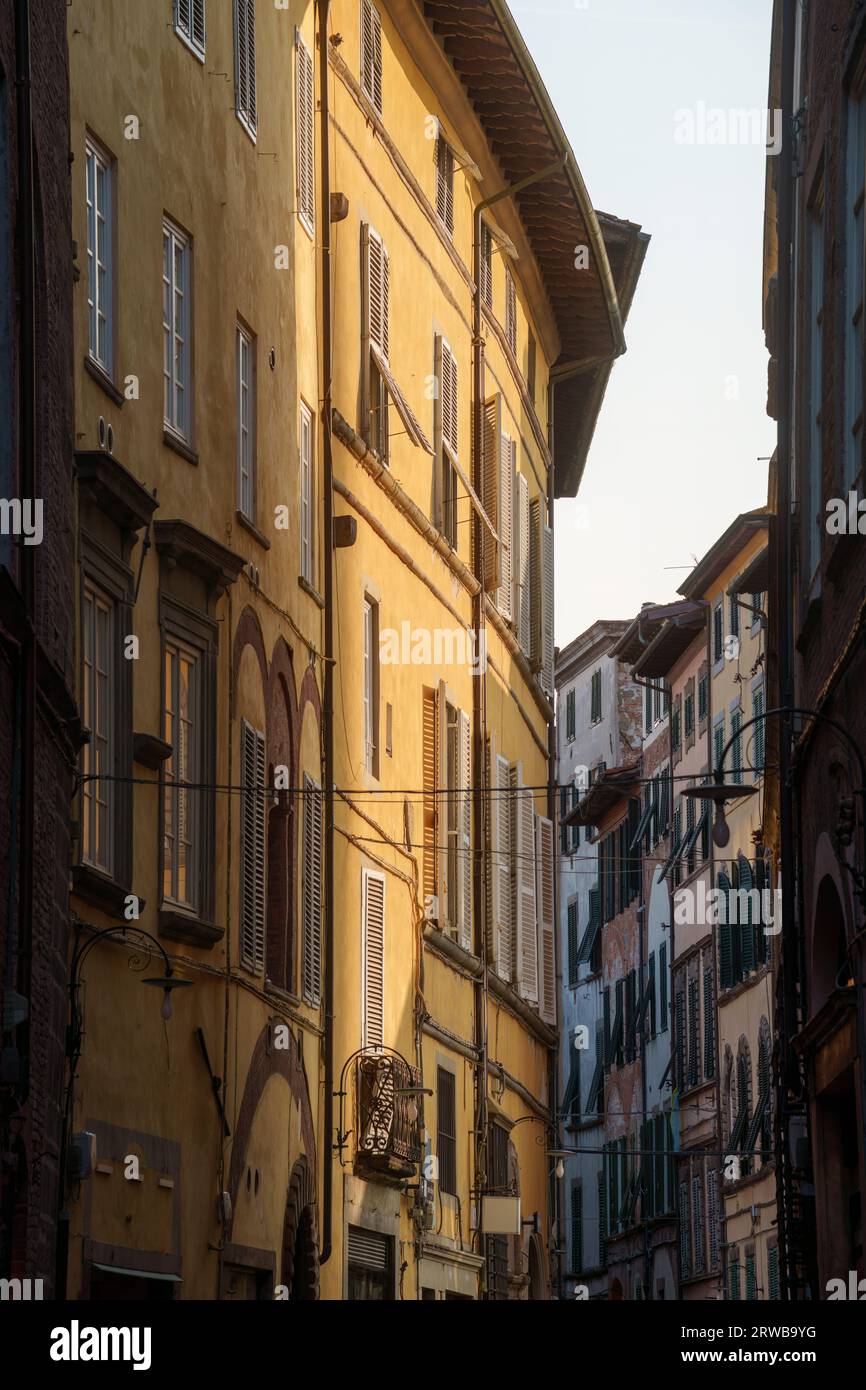 Exterior of historic buildings of Lucca, Tuscany, Italy Stock Photo - Alamy