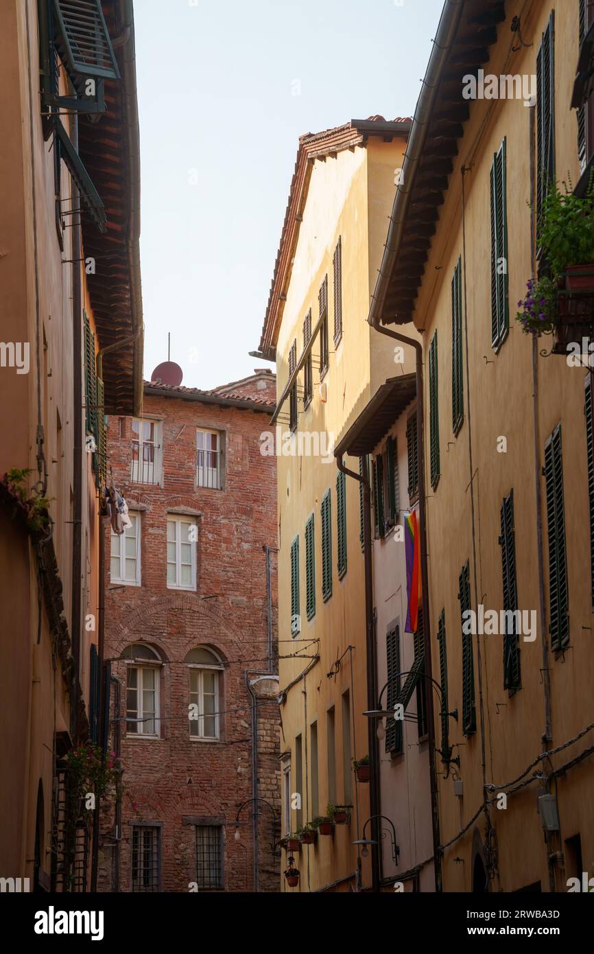Exterior of historic buildings of Lucca, Tuscany, Italy Stock Photo - Alamy