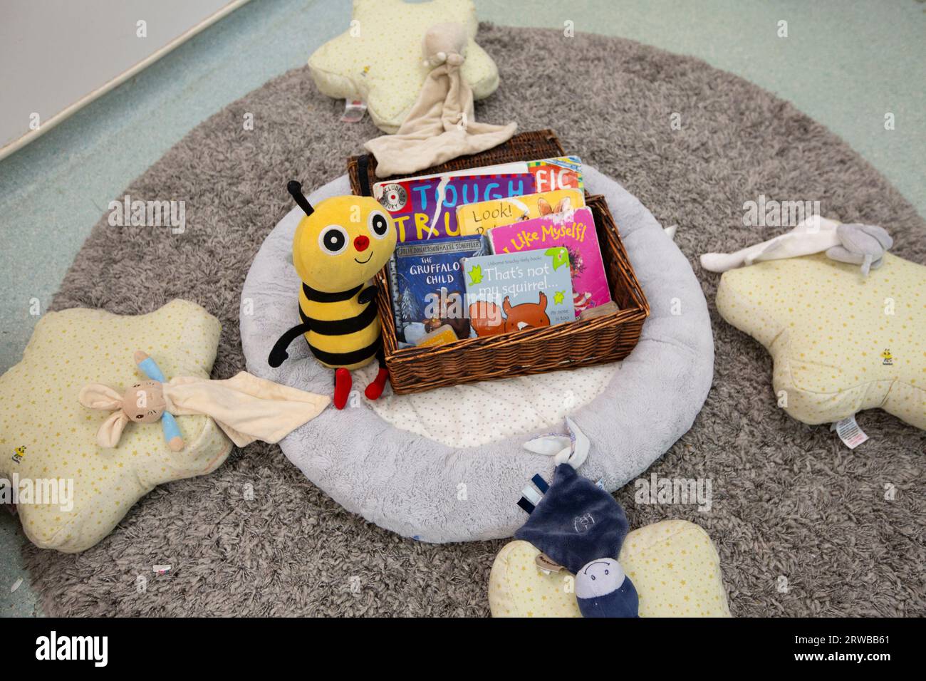 Nursery classroom scene for primary aged school children full of ...