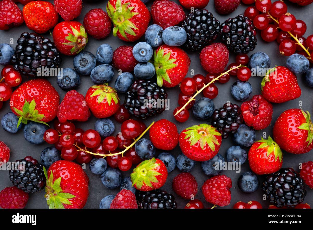 Berries Background. Strawberries, Blueberry, Raspberries, and ...