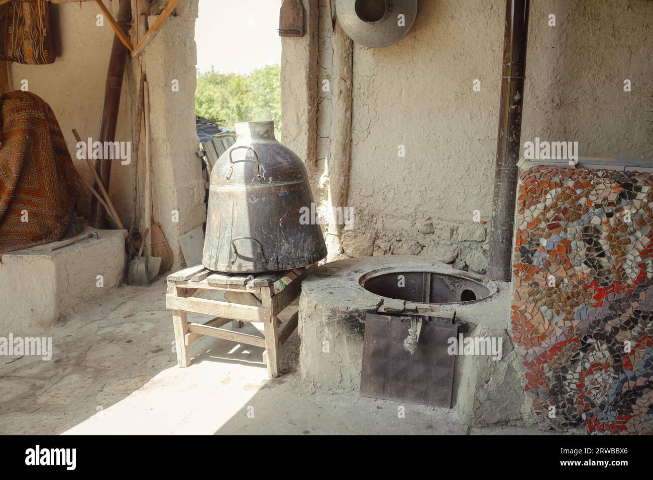 Isparta, Turkey - June 6, 2022: all stages of rose oil distillation ...
