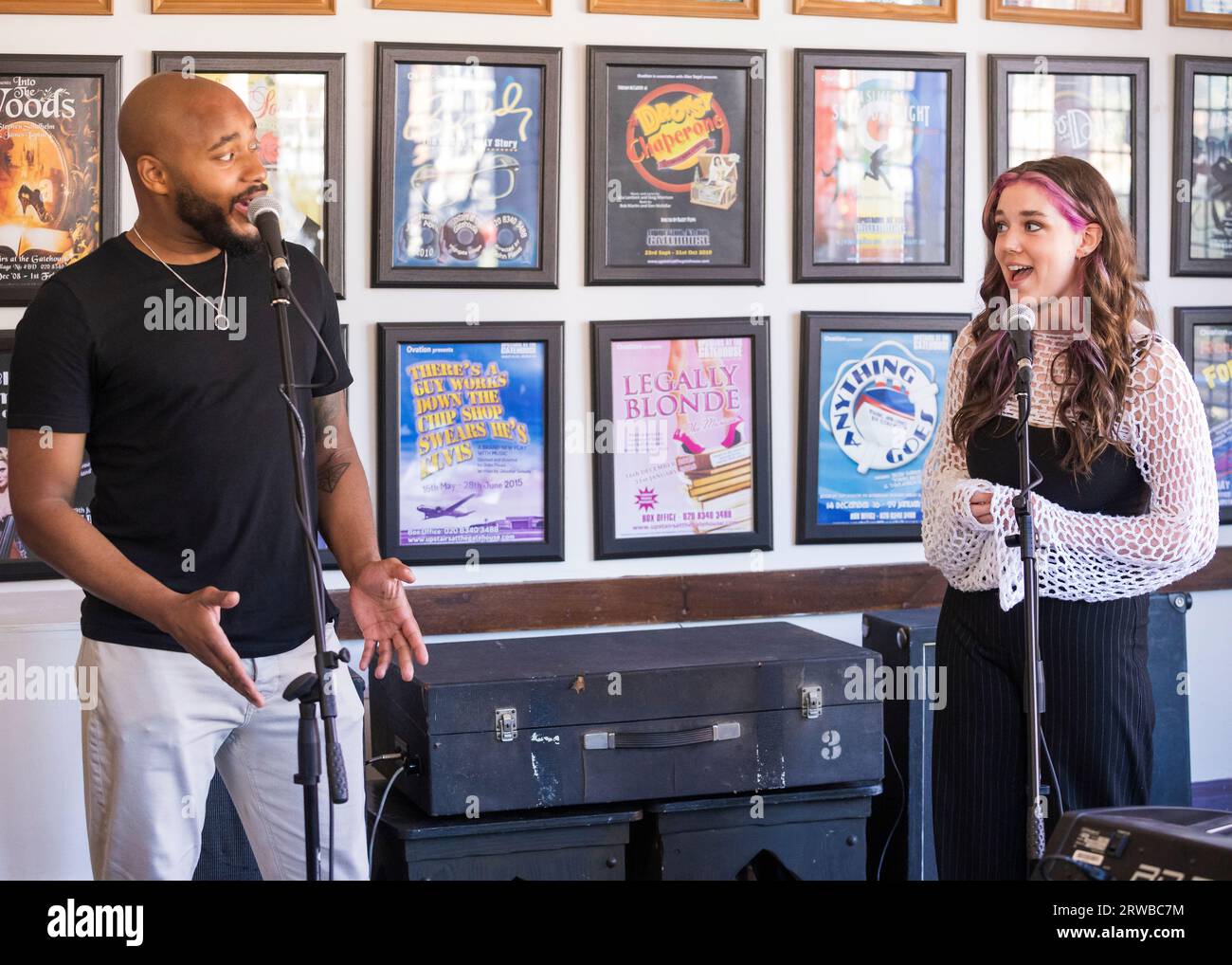 Dominic Hartley Harris and Ellie Balmer recording West End New Friends ...