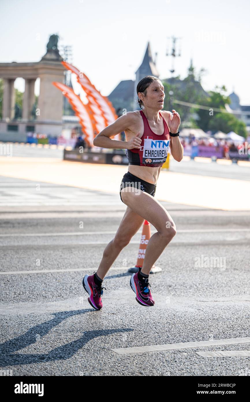 Karen Ehrenreich participating in the marathon at the World Athletics ...