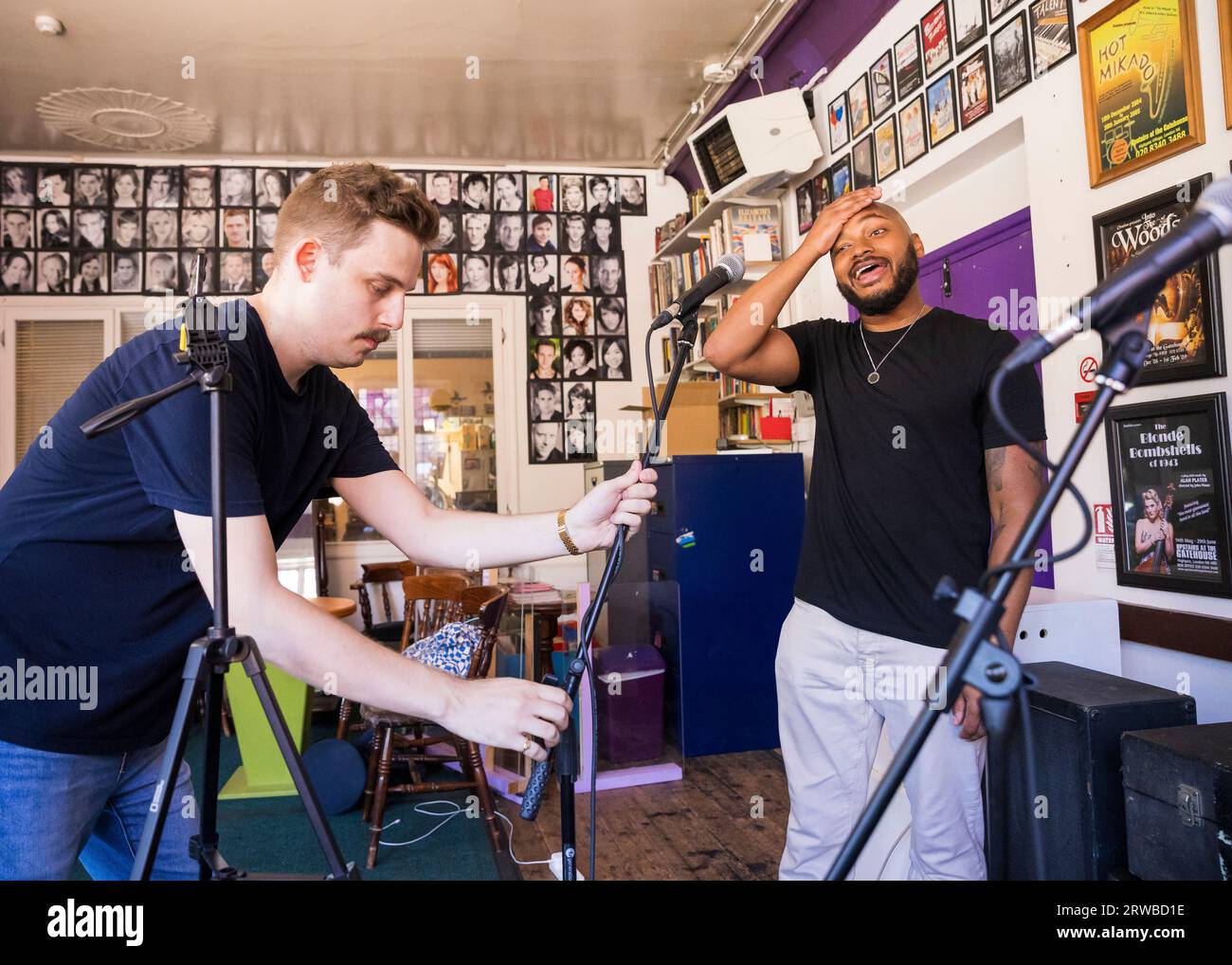 Dominic Hartley Harris and Ellie Balmer recording West End New Friends ...