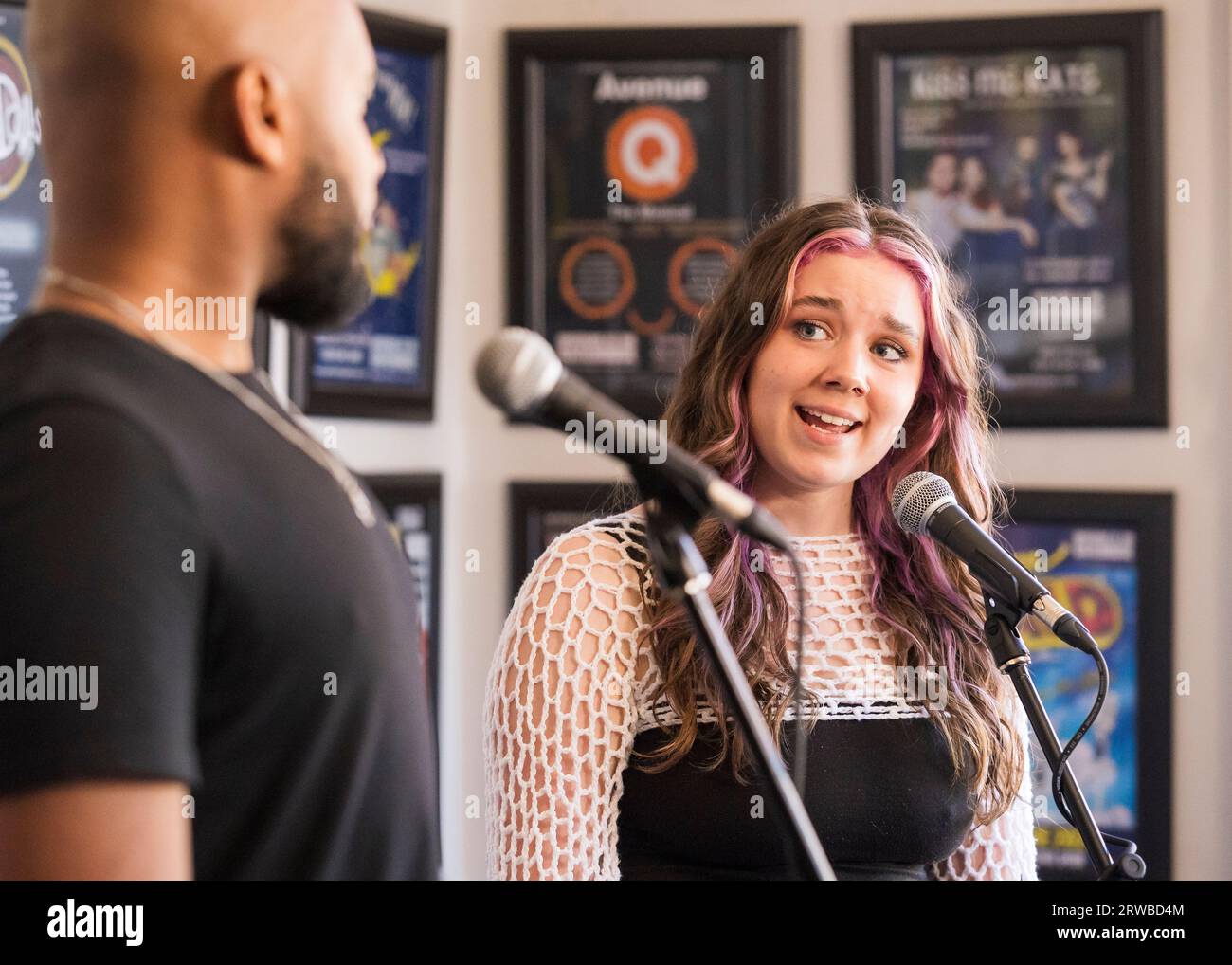Dominic Hartley Harris and Ellie Balmer recording West End New Friends ...