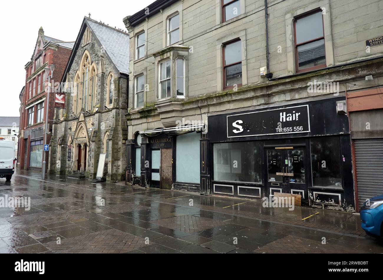 Feature on Bridgend, a town in Wales, UKThe town has many derelict ...