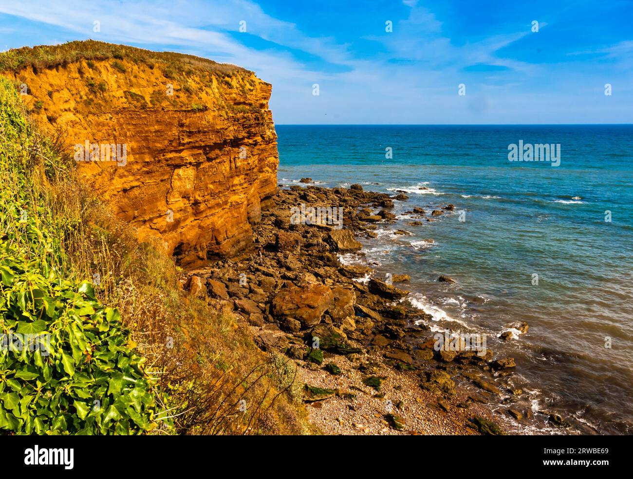 Otter Head the mouth of the river Otter in Devon Stock Photo - Alamy