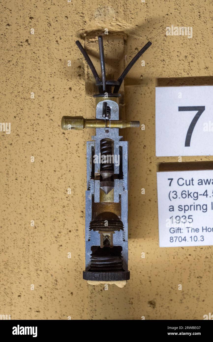 A cut away section of S Mi Z35 pressure fuse c1935 on display in the ...