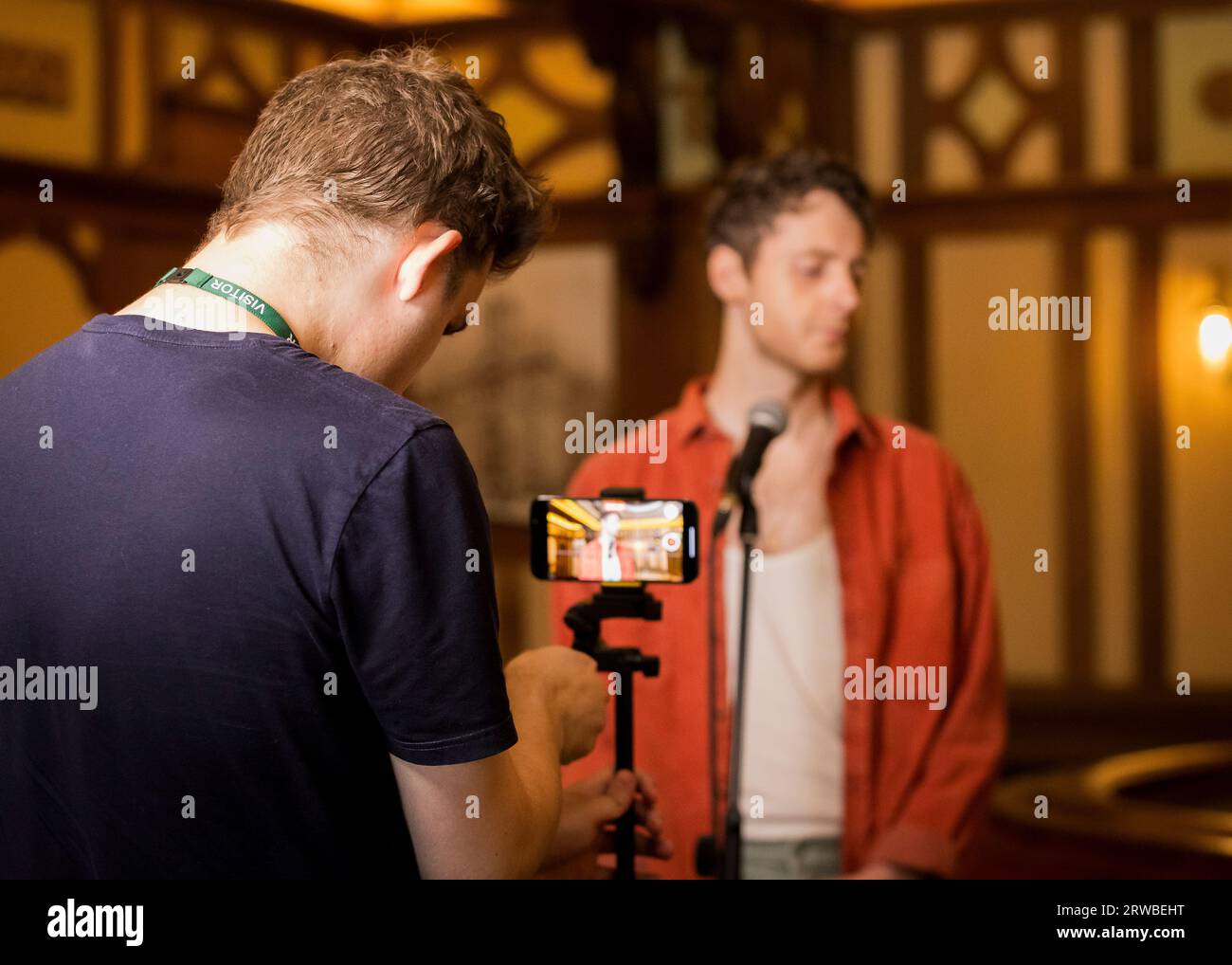 Rhiannon Chesterman and Daniel Cahill recording West End New Friends at ...