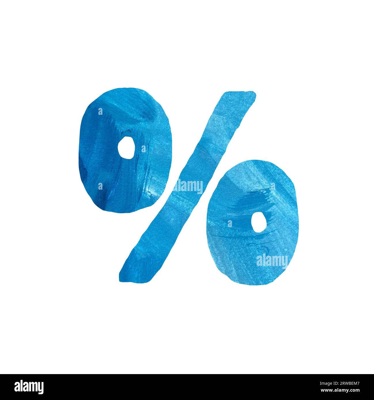 Percentage sign blue watercolor hand drawn sketch Stock Photo - Alamy