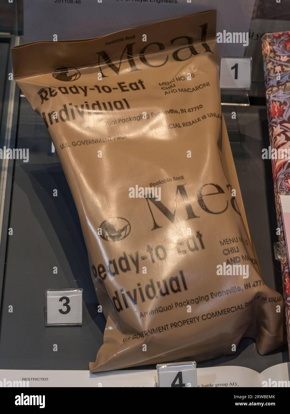 An American ration pack from Operation TELIC 1 on display in the Royal ...