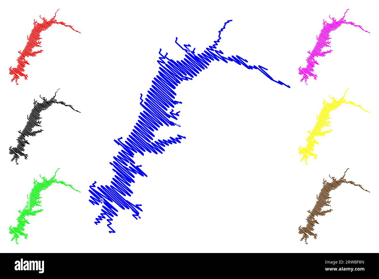 Lake Zengwen (Taiwan, Republic of China, ROC) map vector illustration ...