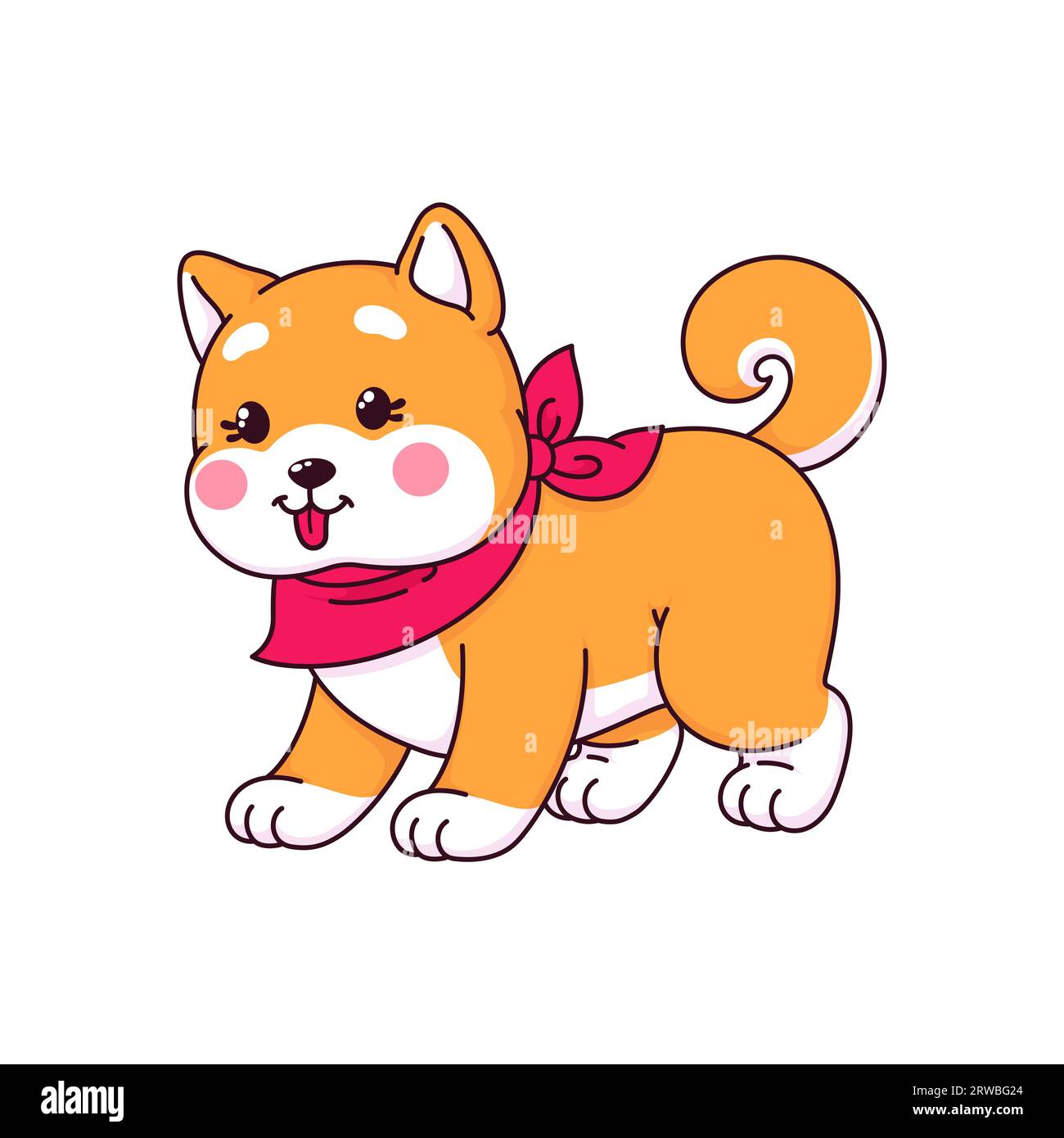 Cartoon kawaii Shiba Inu dog pet and funny puppy character. Cute puppy ...