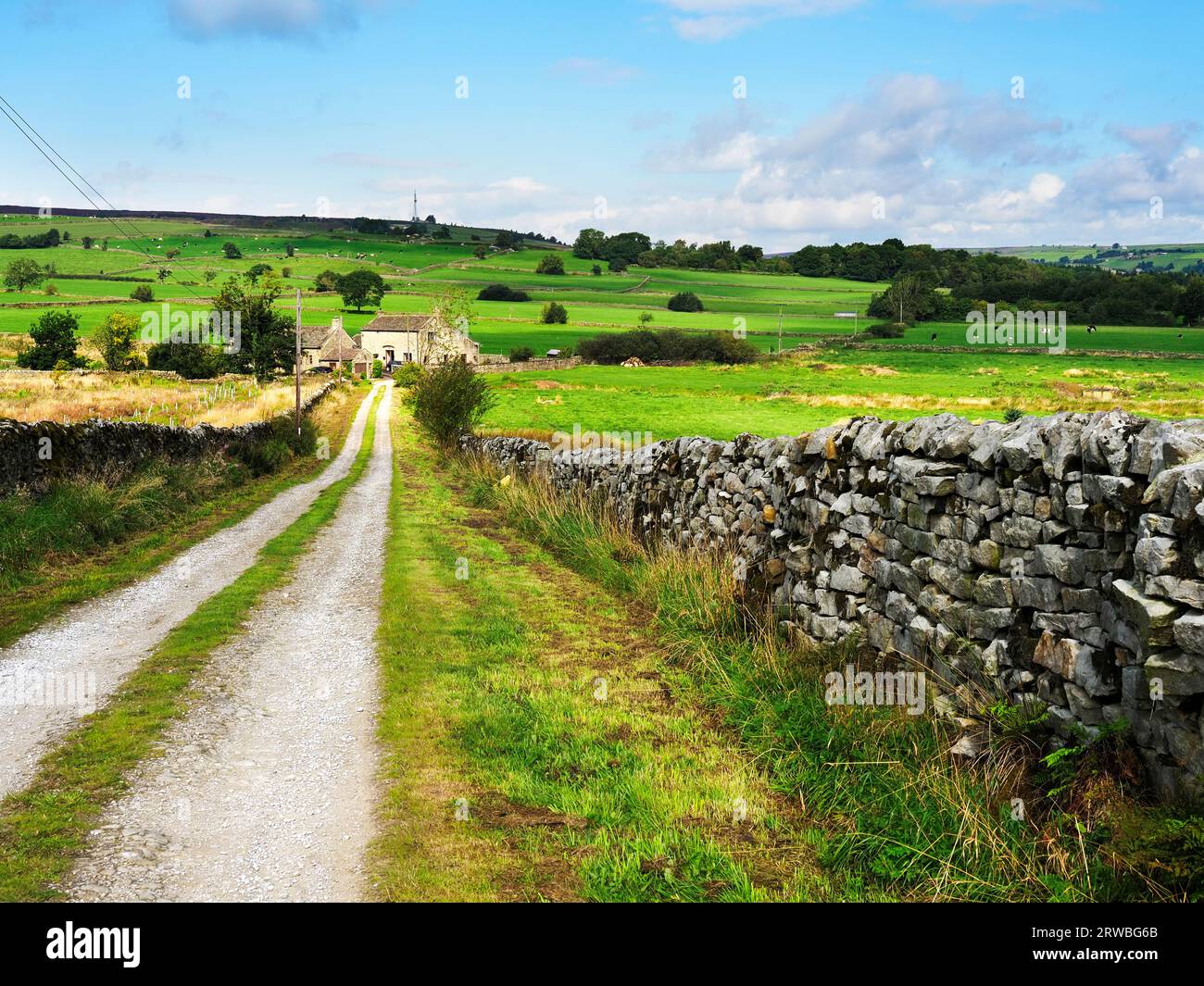 The Nidderdalw Way follows a track near Heyshaw between Pateley Bridge ...