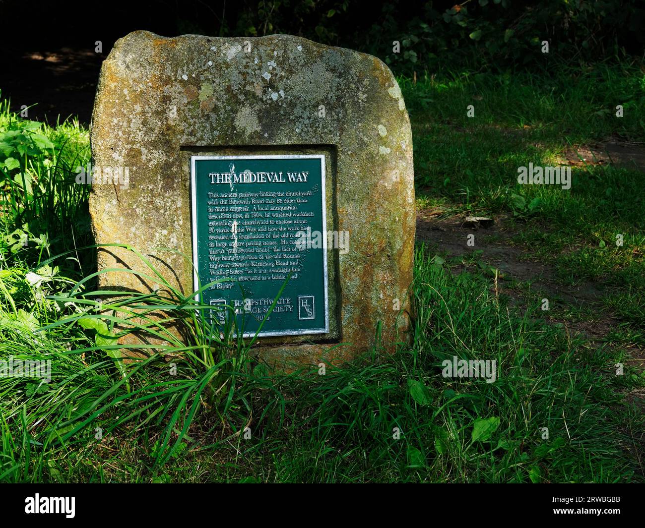 Stone marking The Medieval Way between Birtswith Road and the church at ...