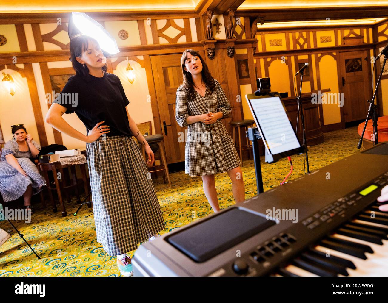 Ellie Skye and Laura Hickie recording West End New Friends at the ...