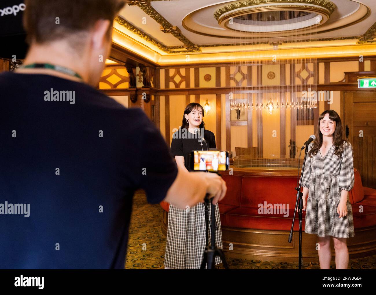 Ellie Skye and Laura Hickie recording West End New Friends at the ...