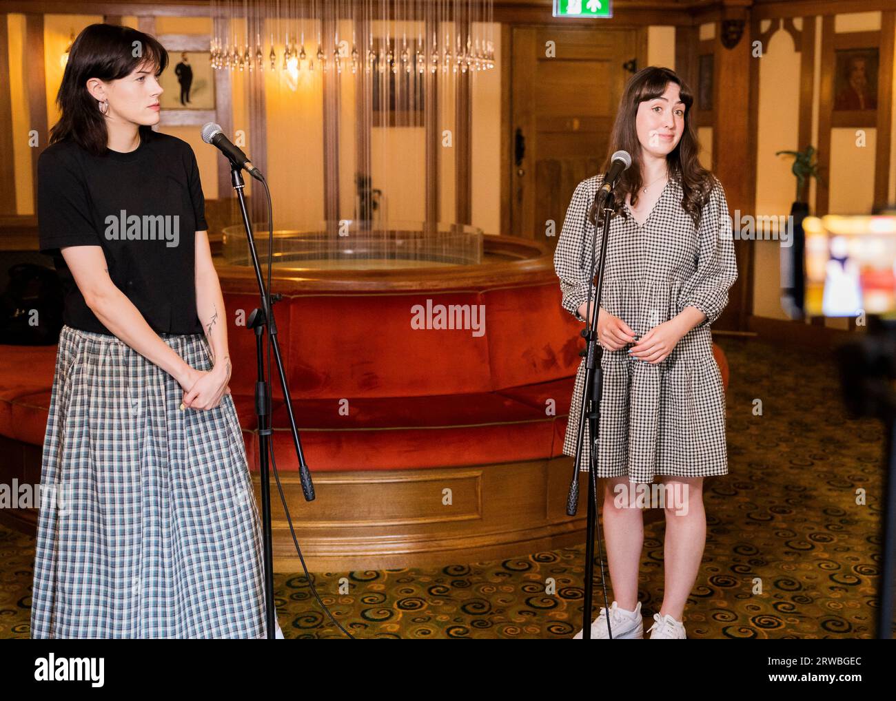 Ellie Skye and Laura Hickie recording West End New Friends at the ...