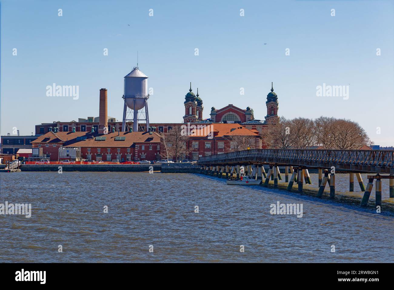 Ellis Island viewed from Liberty State Park, New Jersey: Ellis Island ...