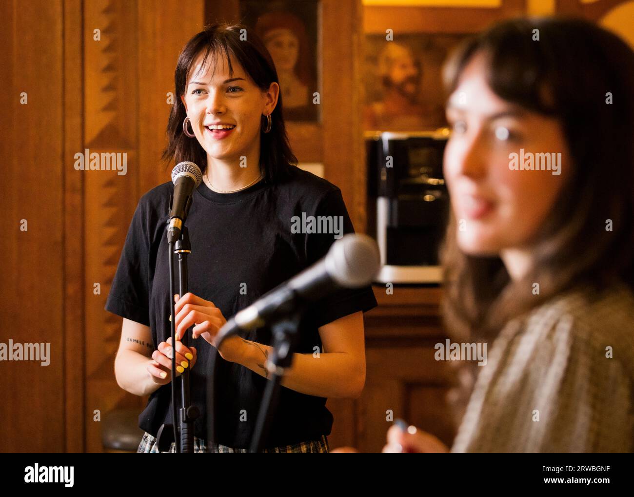 Ellie Skye and Laura Hickie recording West End New Friends at the ...
